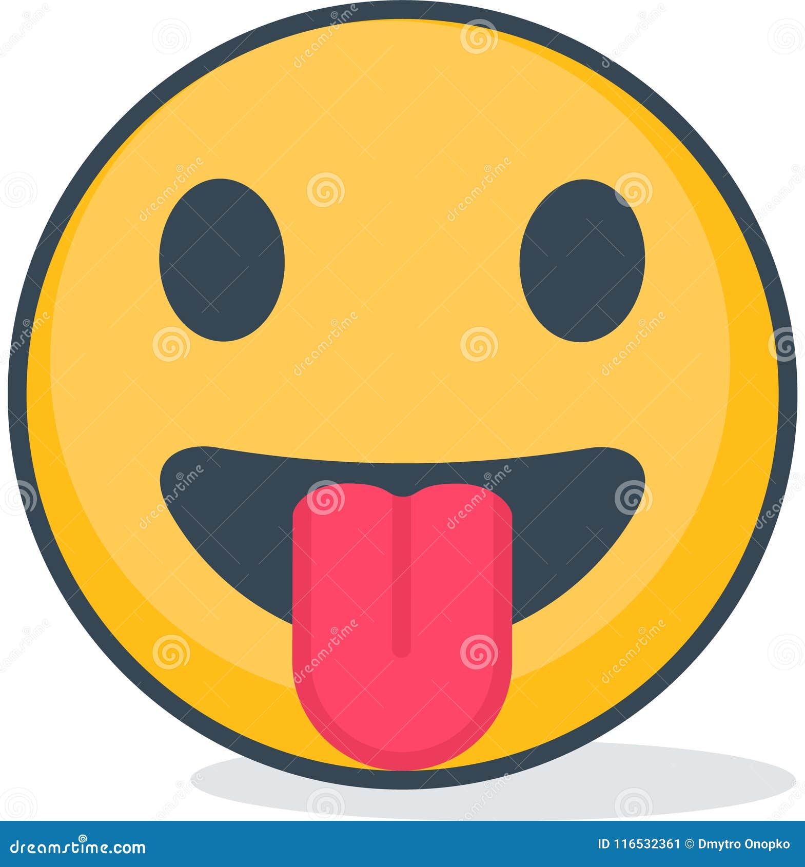 Isolated Smiling Emoticon With Tongue. Isolated Emoticon. Cartoon ...