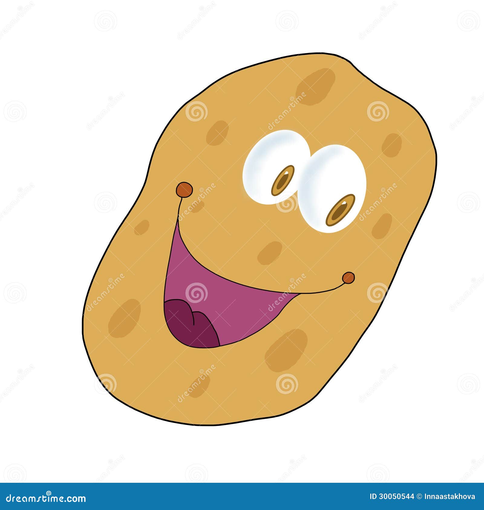 Isolated smiling potato stock illustration. Illustration of organic ...