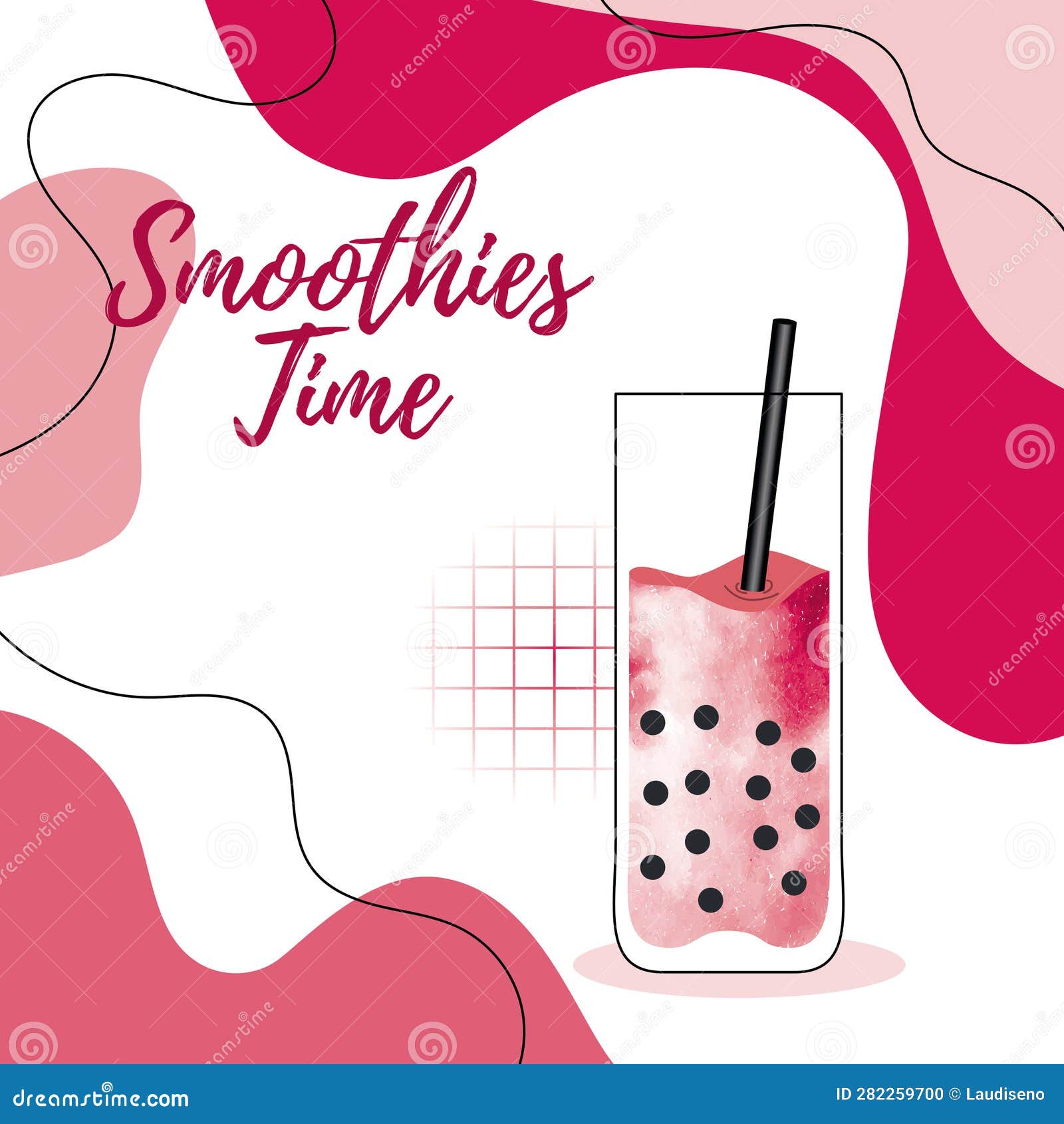 Isolated Smoothie Drink on Colored Poster Vector Stock Vector ...