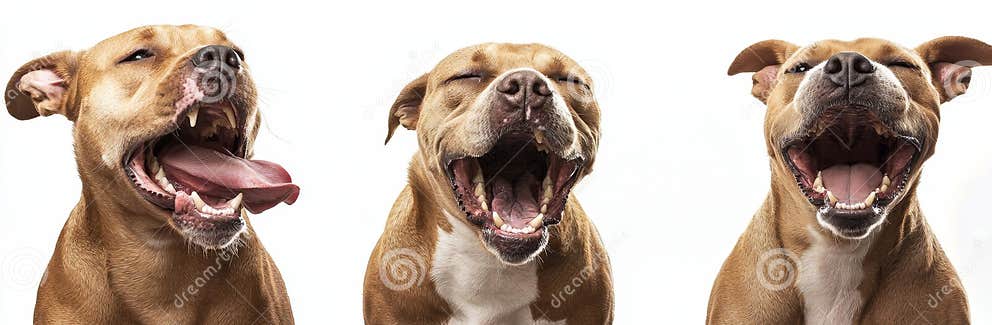 Isolated Snarling Pitbulls on a Transparent Background. Stock ...