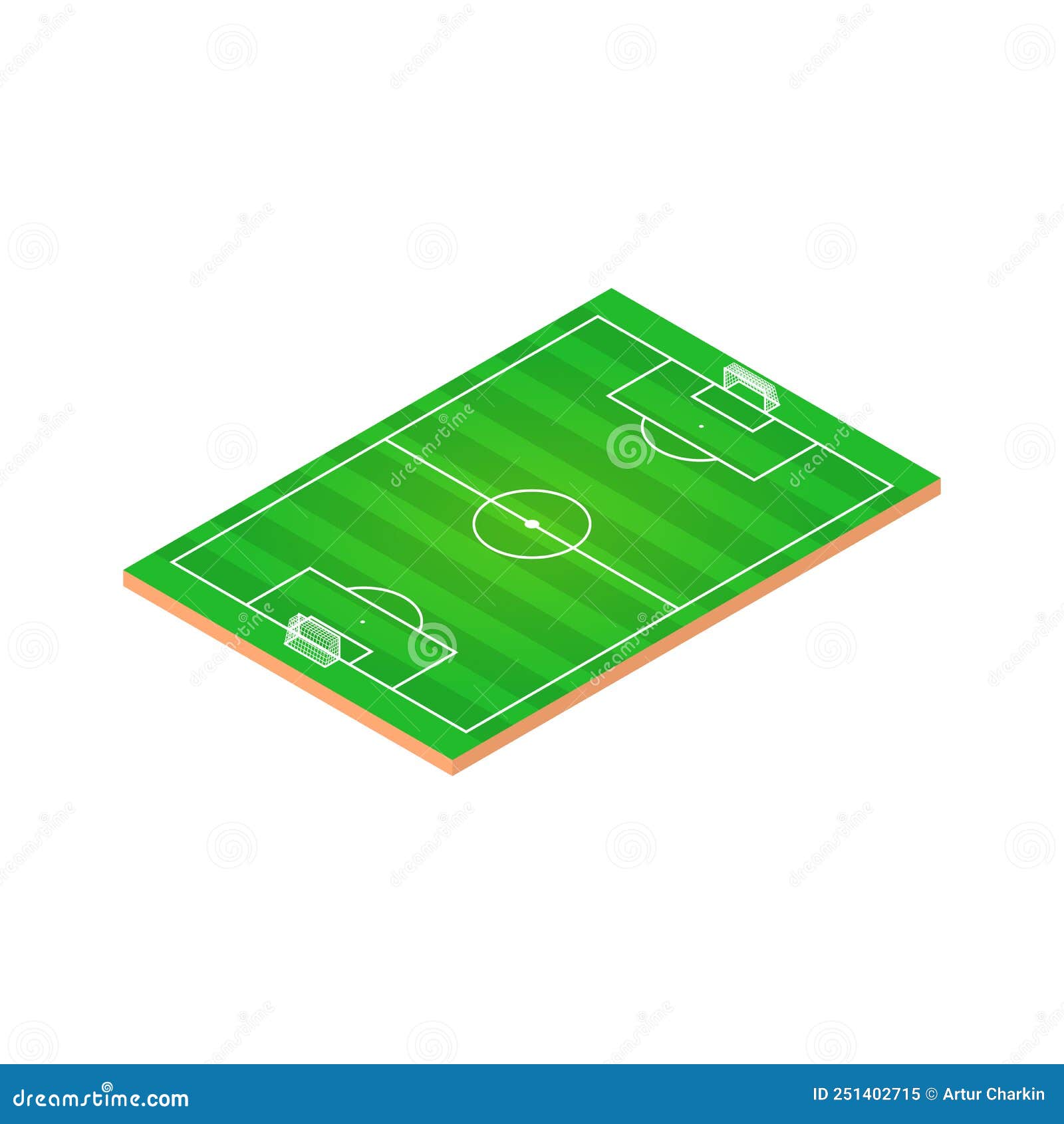 Isolated Soccer Field Top and Side View. Stock Vector - Illustration of ...