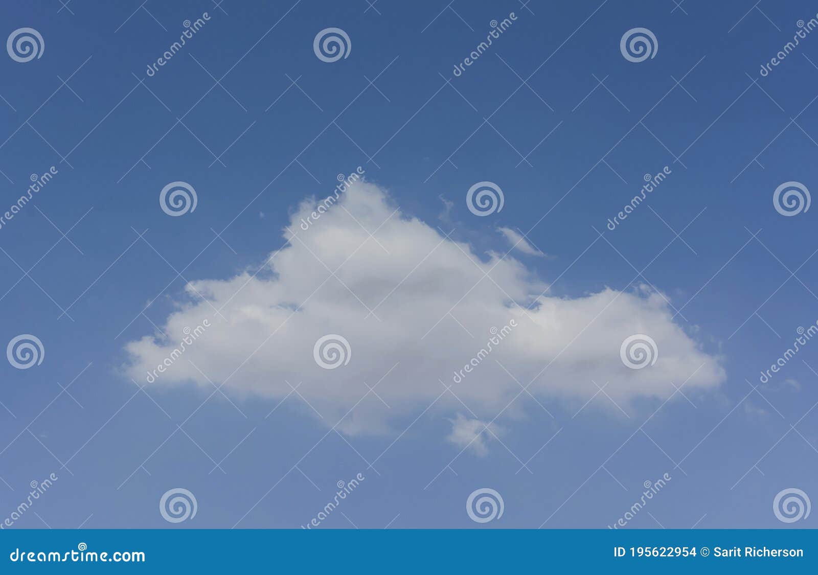 Isolated Soft and Fluffy Triangular Cloud in a Pure Blue Sky Stock ...