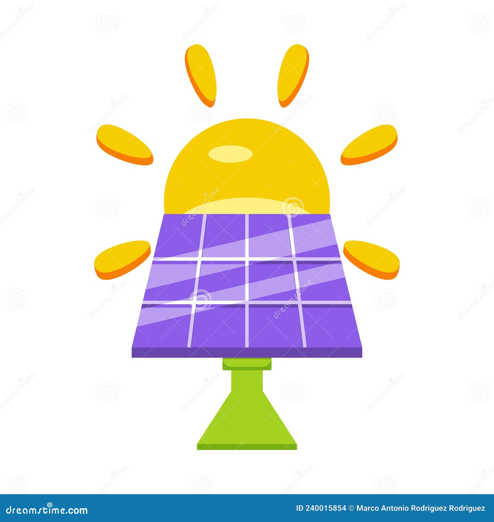 Isolated Solar Panel Animated Clean Energy Vector Illustration Stock ...