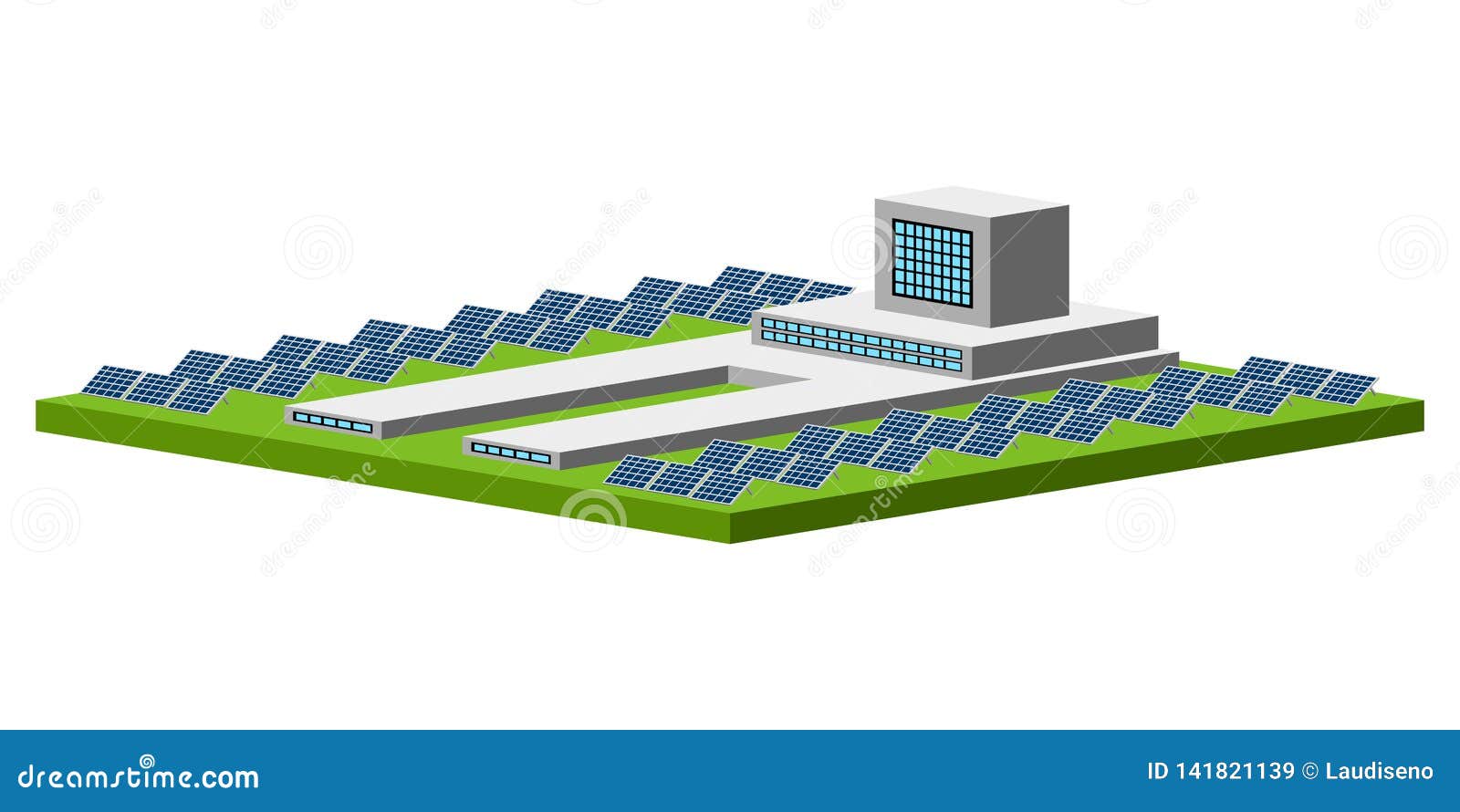 Isolated solar power plant stock vector. Illustration of electricity ...