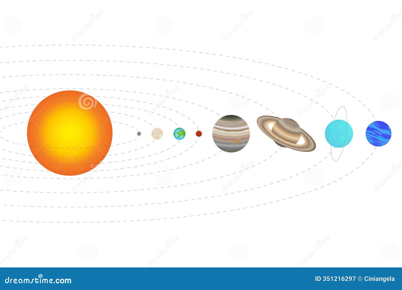Isolated Solar System Illustration with the Order of the Planets from ...