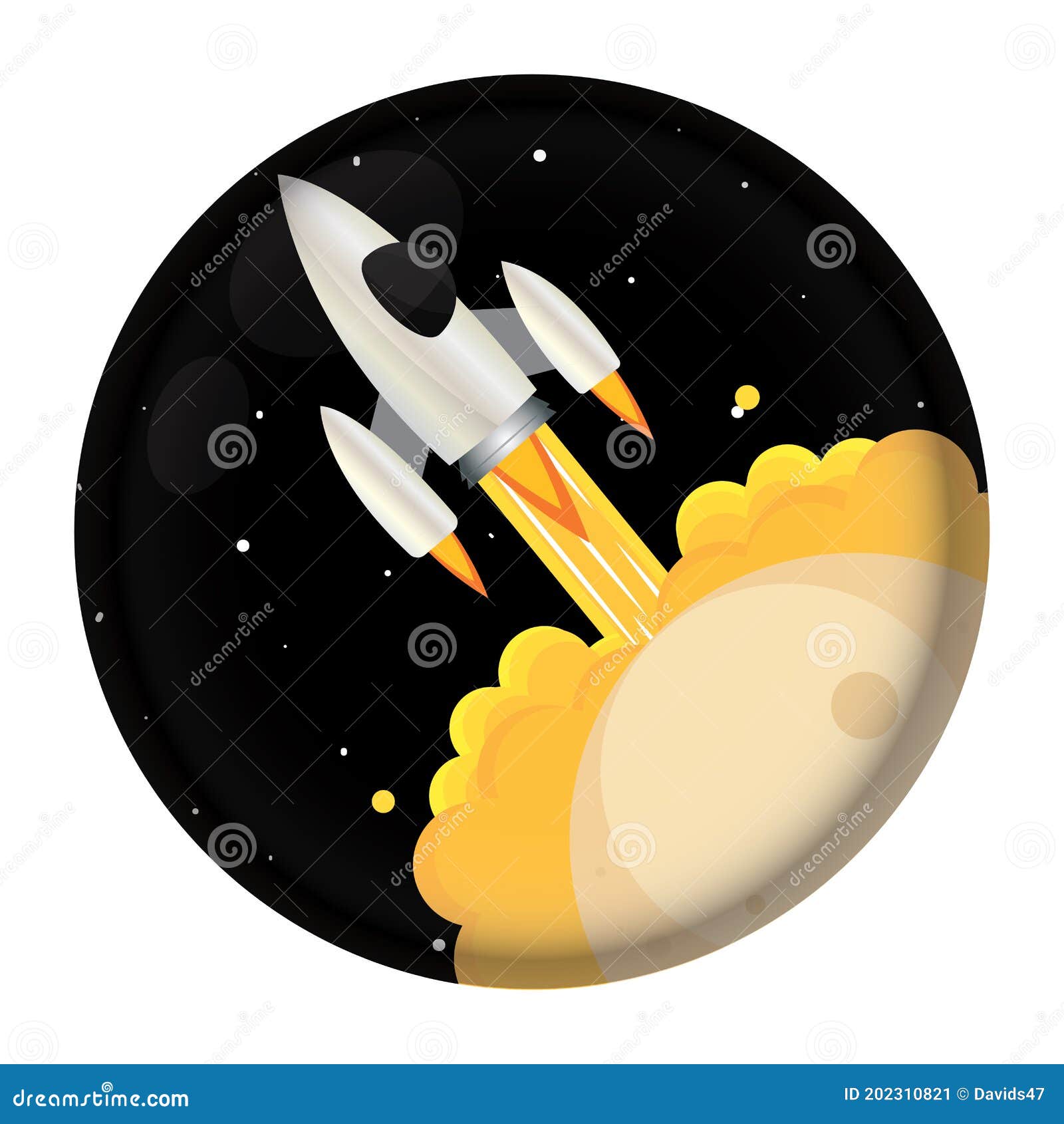 Isolated Space Rocket Take Off Silver Stock Vector - Illustration of ...