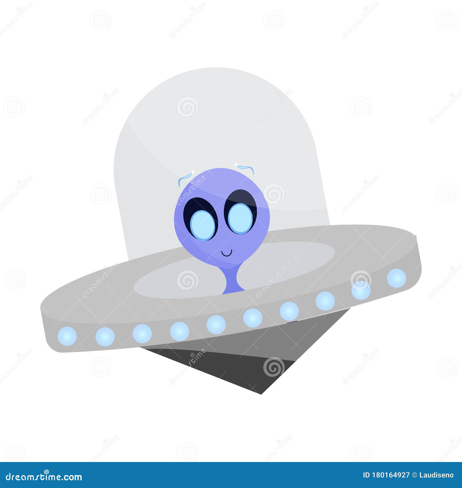 Isolated Spaceship with Alien Stock Vector - Illustration of space ...