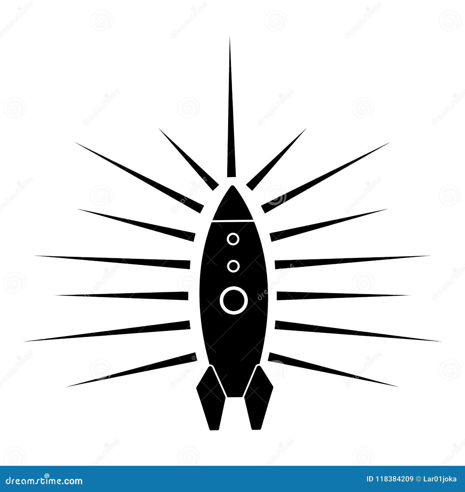 Isolated spaceship logo stock vector. Illustration of space - 118384209