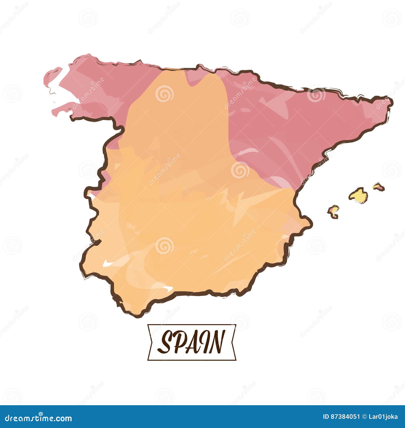 Isolated Spanish map stock vector. Illustration of cartography - 87384051