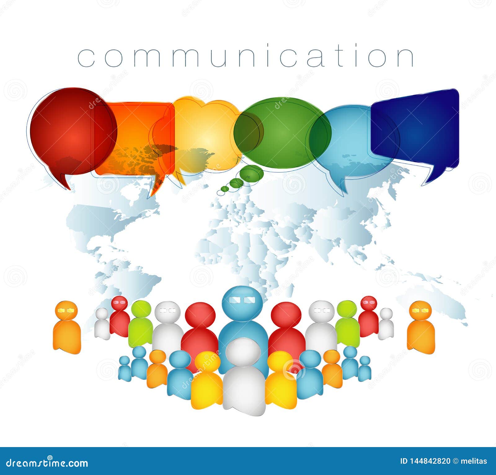 Isolated Speech Bubble Rainbow Colors. Network Concept. Crowd Speaks ...