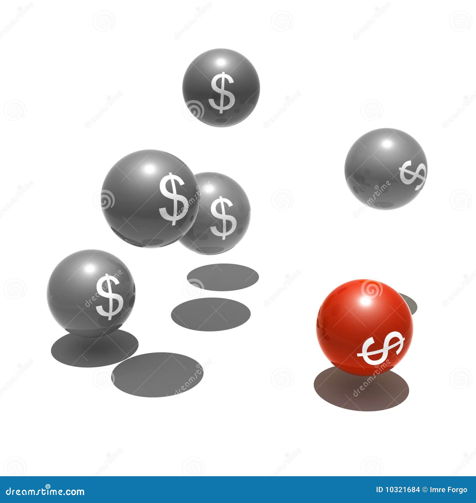 Isolated Spheres with Dollar Symbol Stock Illustration - Illustration ...