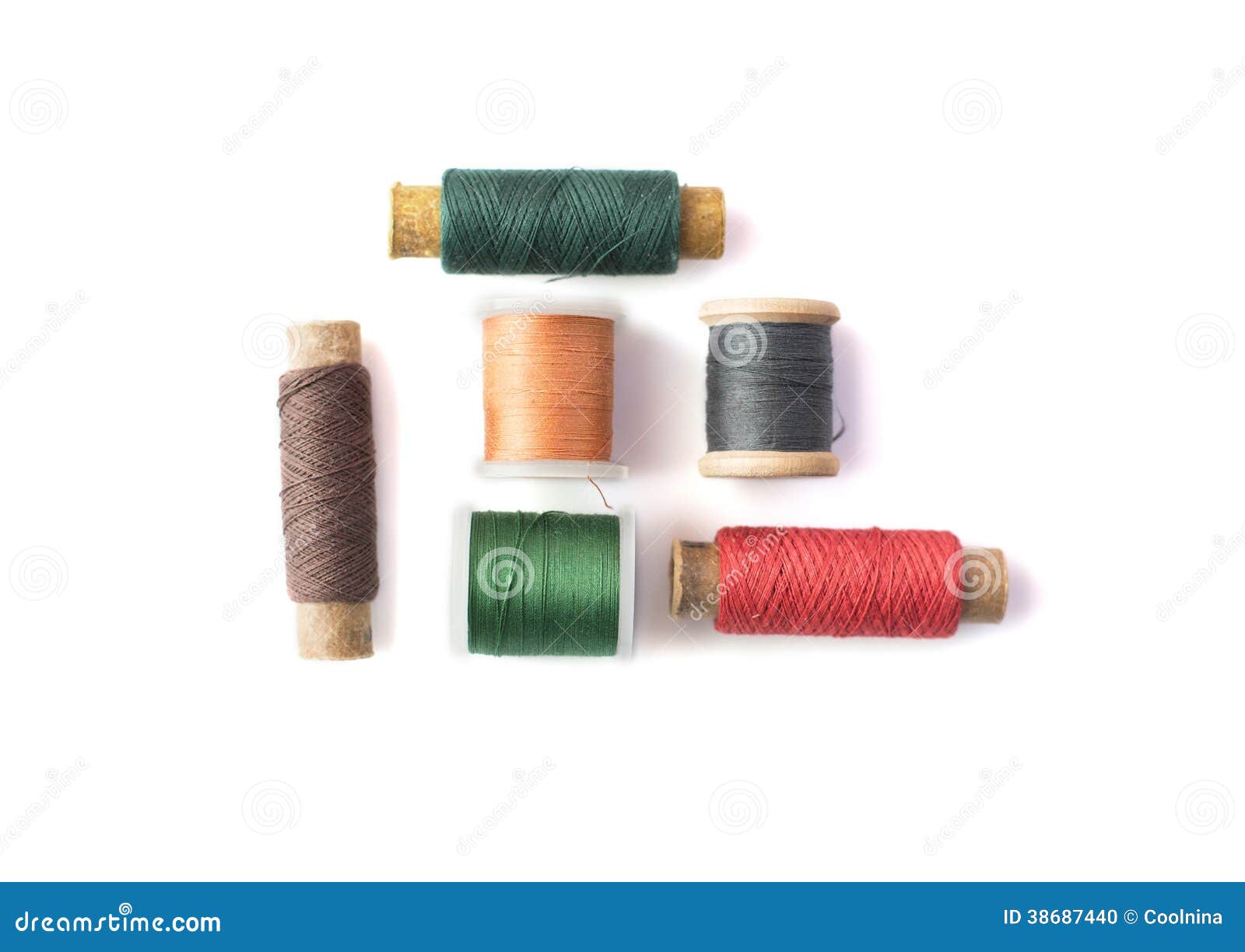 Isolated Spindles with Threads Stock Photo - Image of cardboard ...