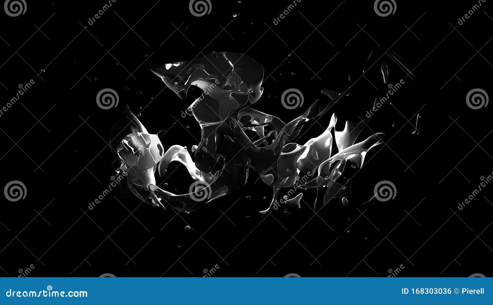Isolated Splash on a Black Background. 3d Illustration 3d Rendering ...