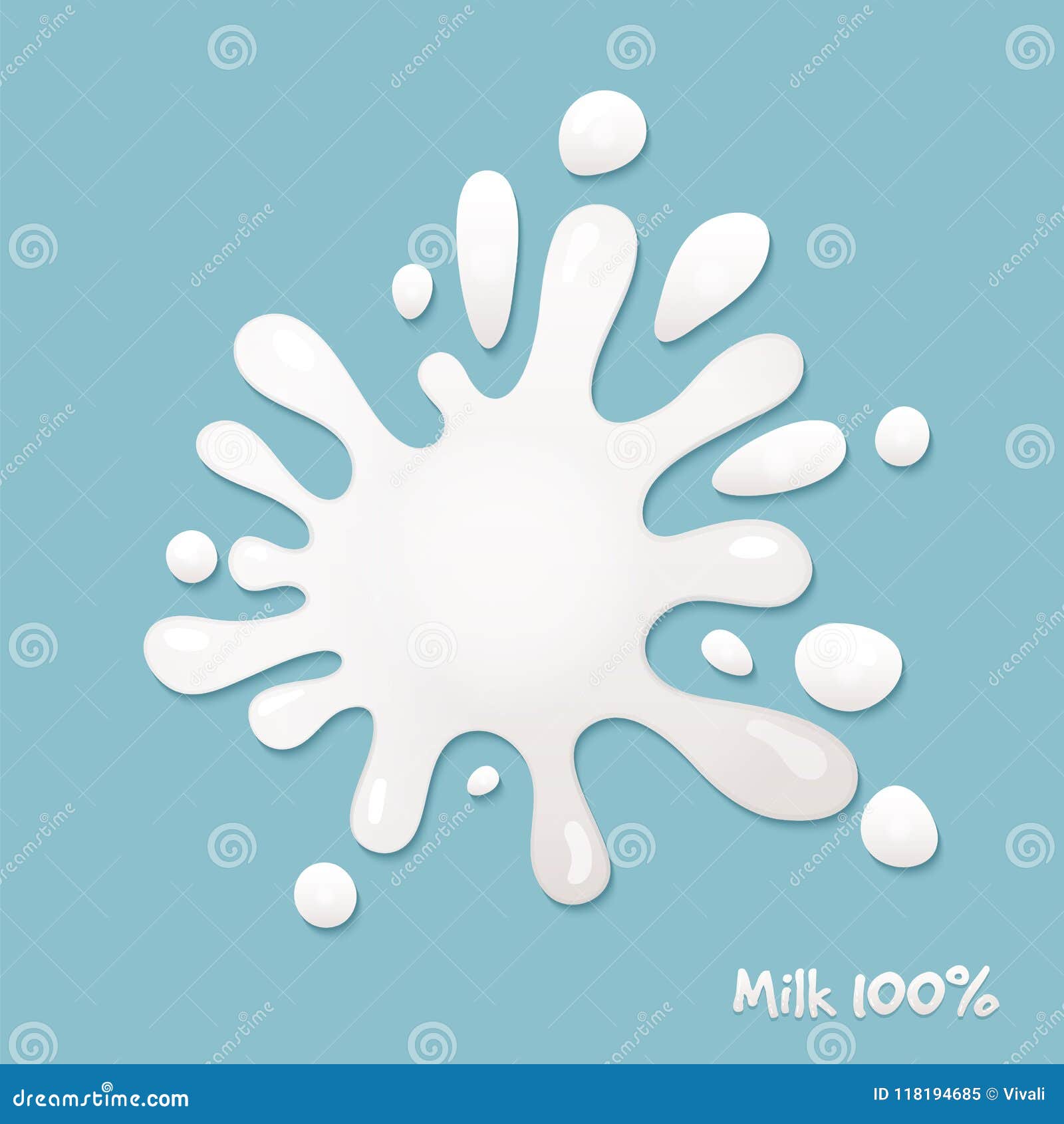 Isolated Splash of Realistic Milk. Milk Cartoon Stain for Package ...