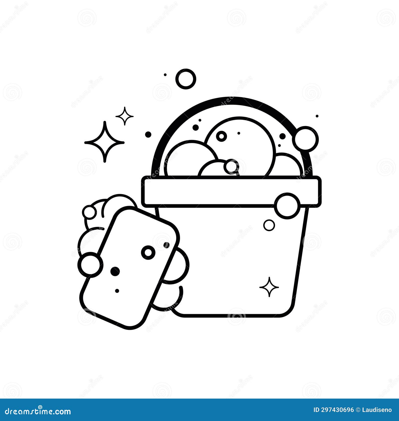 Isolated Sponge and Bucket with Bubble Icon Vector Stock Vector ...