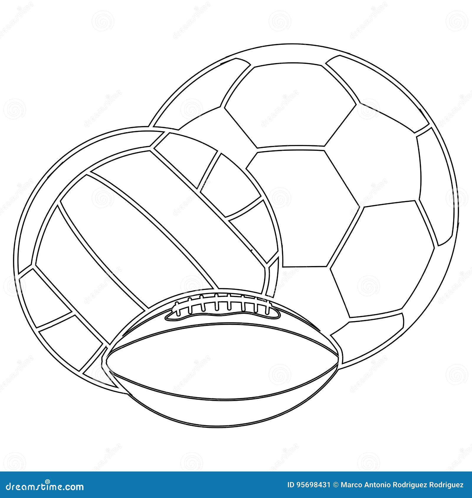 Isolated Sport Balls Outline Stock Illustration - Illustration of ...