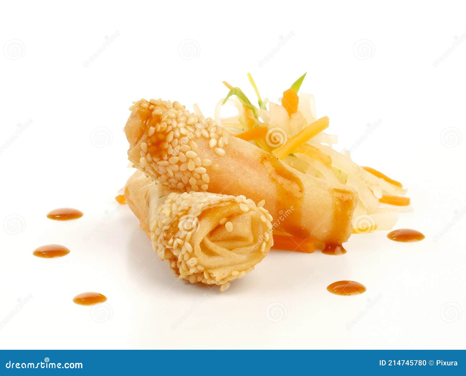 Isolated Fried Spring Rolls - Fast Food Stock Photo - Image of ...