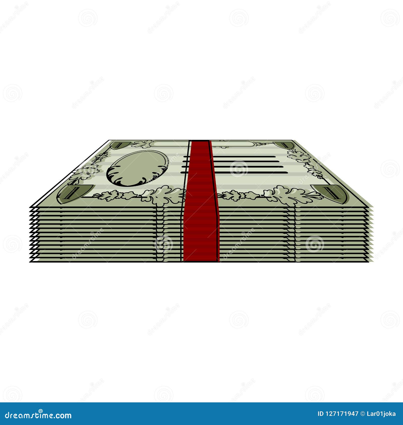 Isolated stack of bills stock vector. Illustration of isolated - 127171947