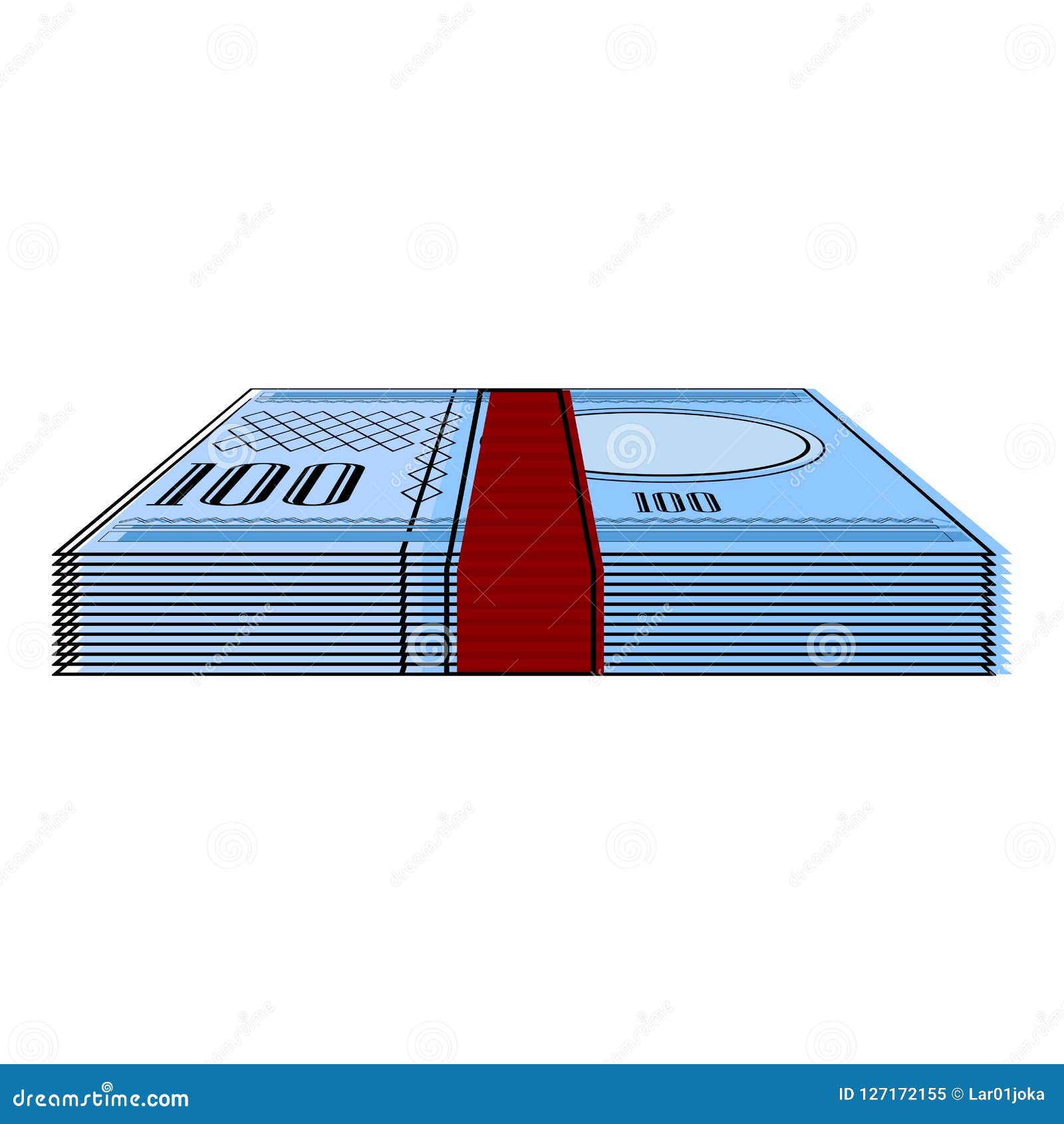 Isolated stack of bills stock vector. Illustration of payment - 127172155
