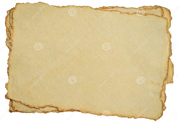Isolated Stack of Tan Toned Deckle Edge Paper Sheets Stock Image ...