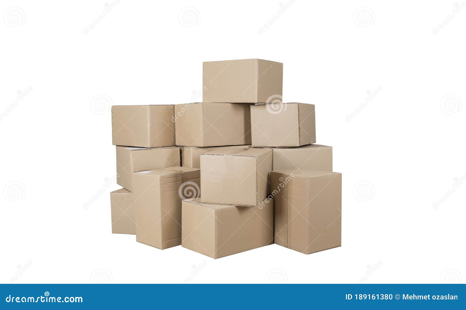 Isolated Stack Carton Boxes on White Stock Photo - Image of carton ...