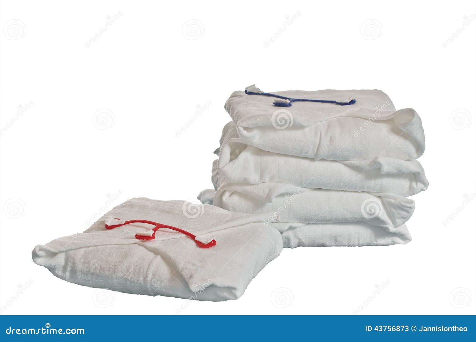 Isolated Stack of Classical Square White Cloth Diapers Stock Image ...
