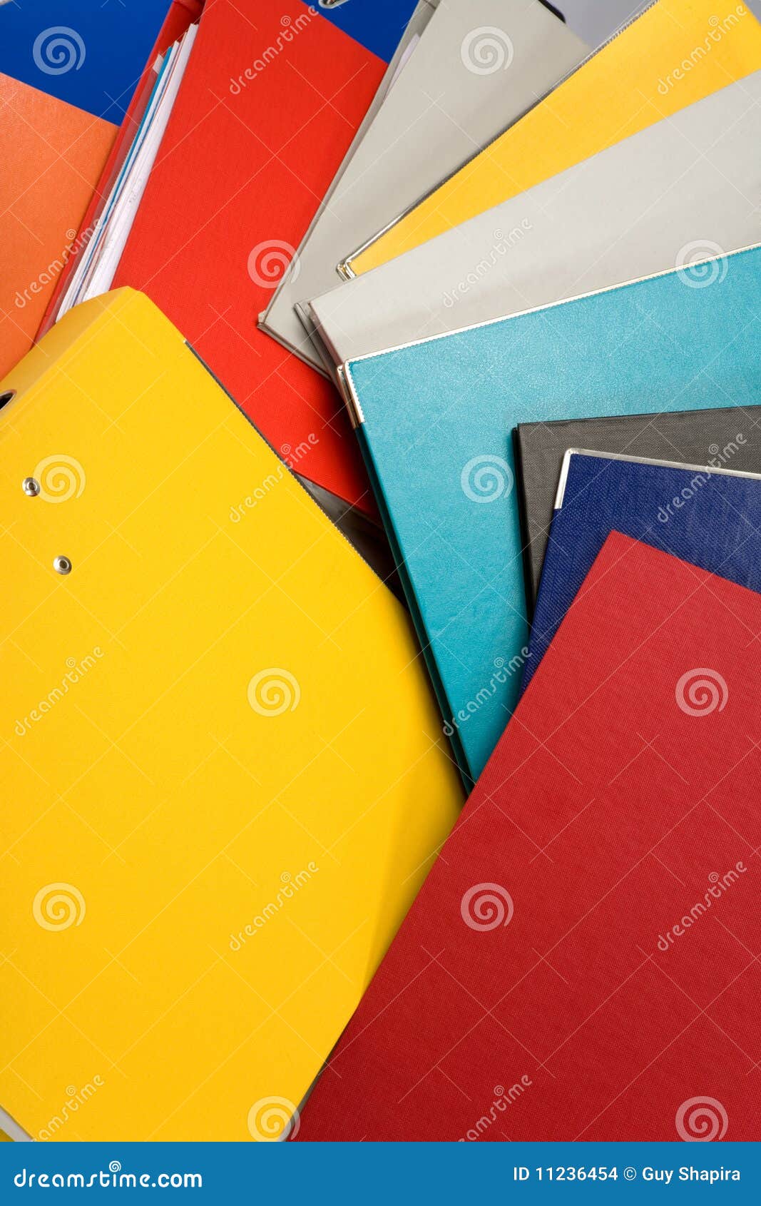 Isolated stack of folders stock photo. Image of clip - 11236454
