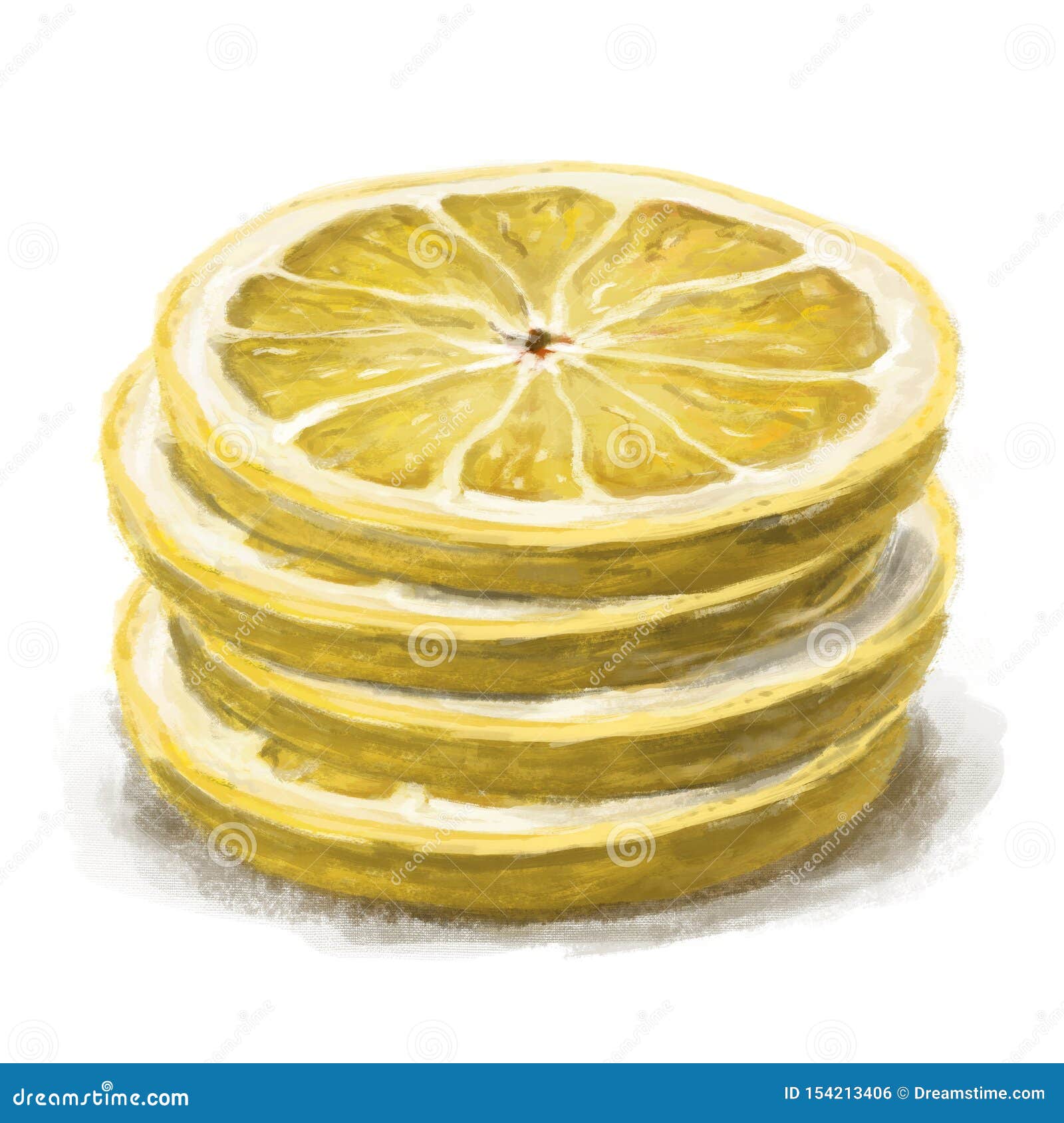 Stack of four lemon slices stock illustration. Illustration of ...