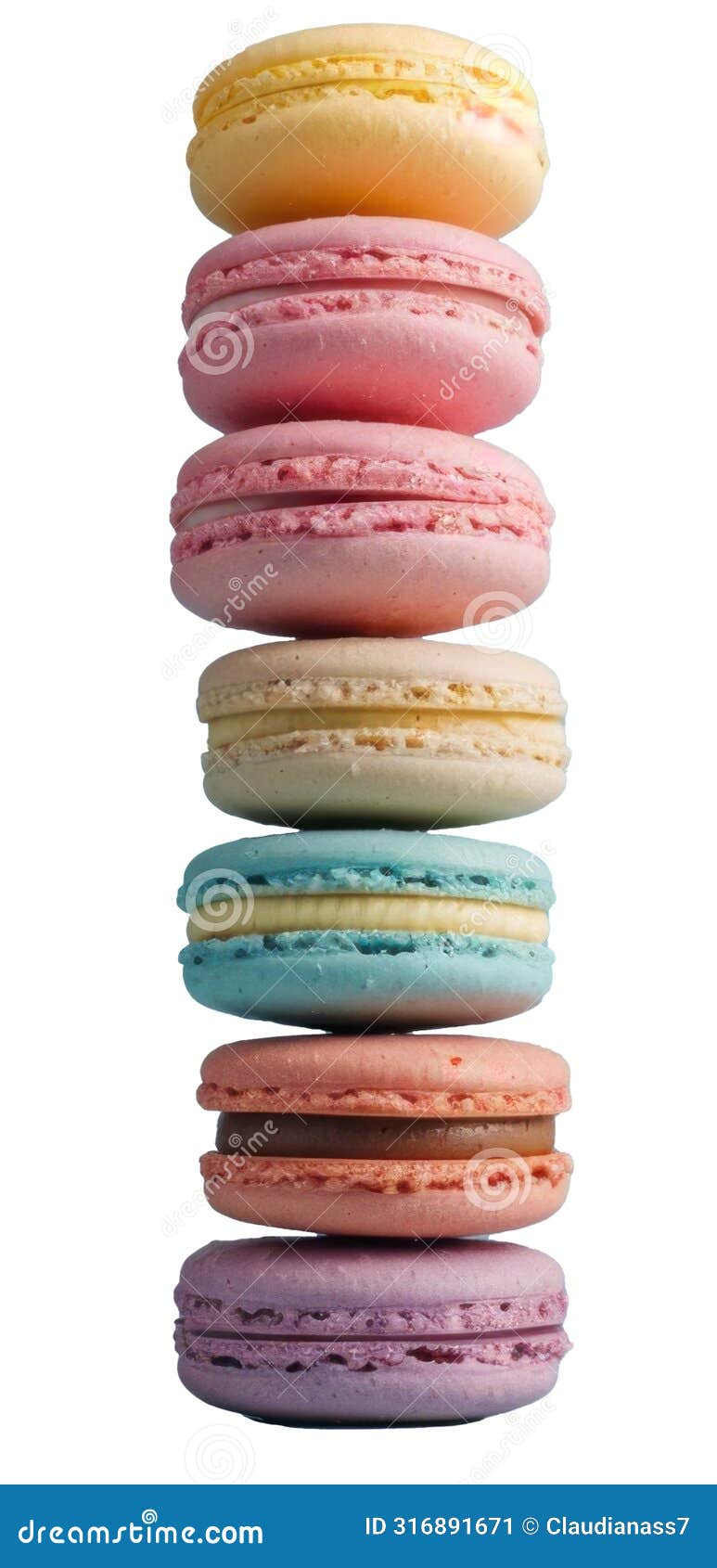 Isolated Stack of Pastel Colored Macaroons Stock Image - Illustration ...