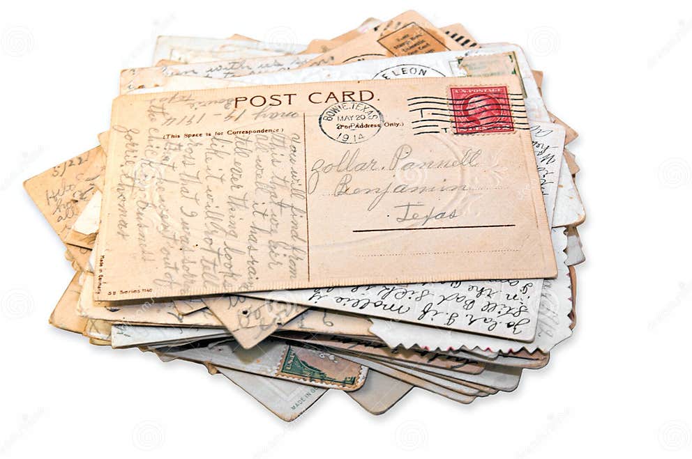 Isolated Stack of Postcards Editorial Stock Photo - Image of ...