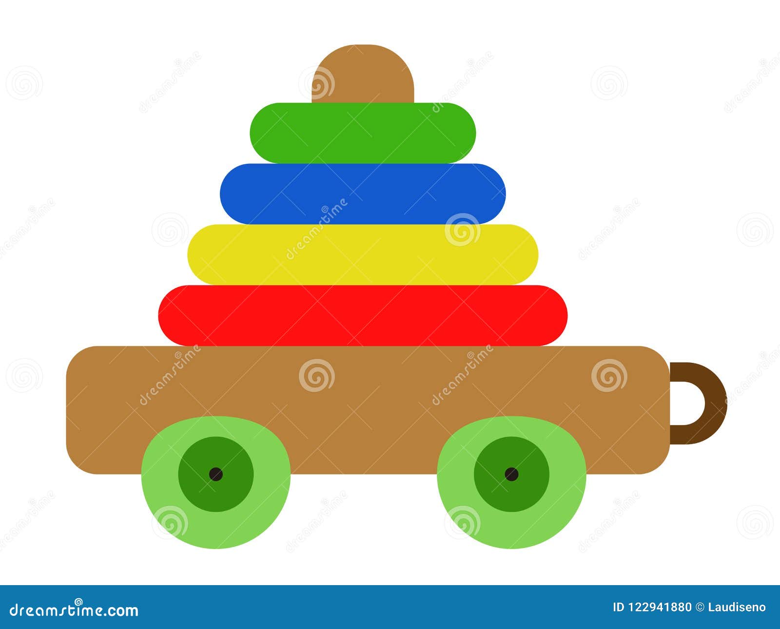 Isolated Stack Toy with Wheels Stock Vector - Illustration of play ...