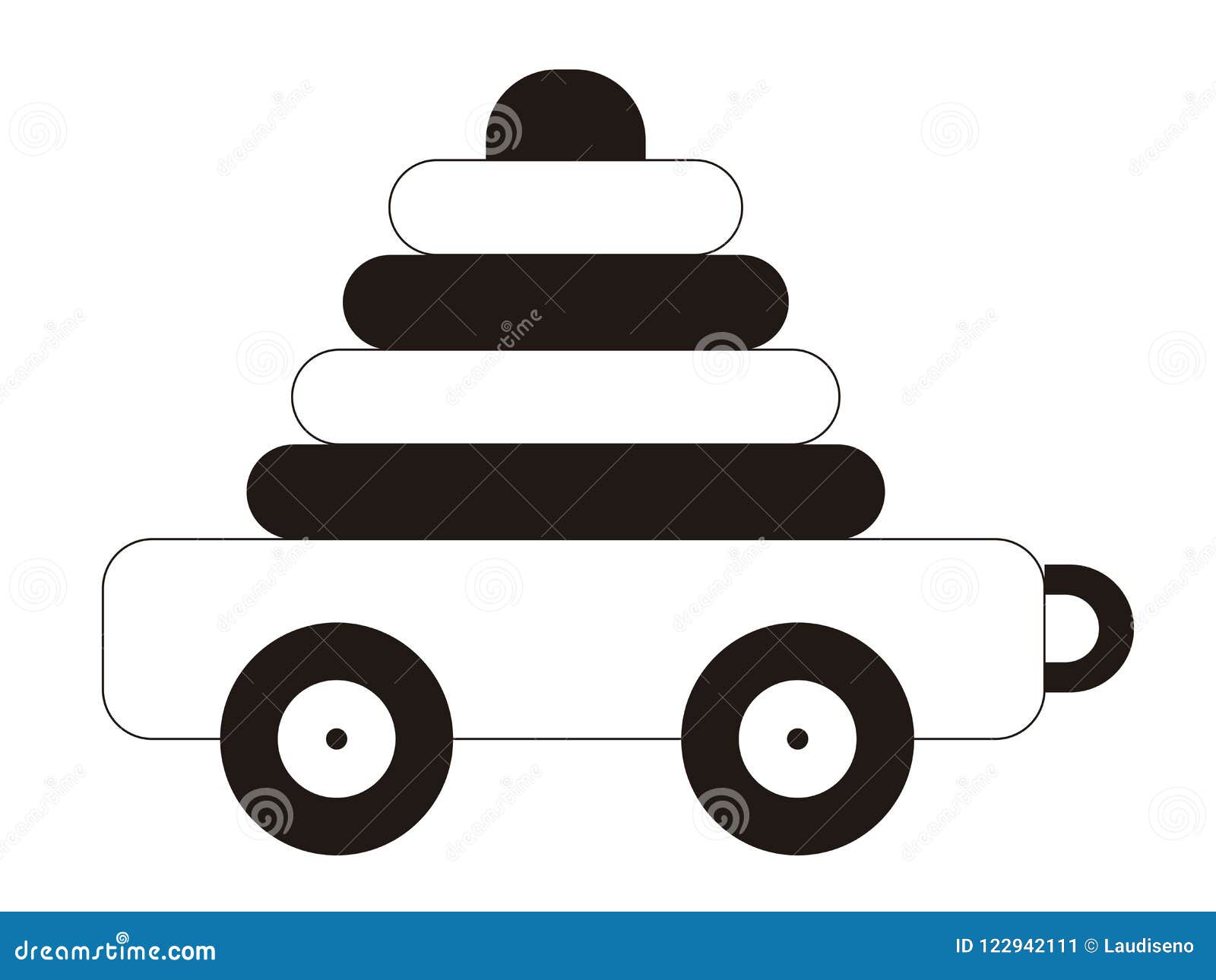 Isolated Stack Toy with Wheels Stock Vector - Illustration of game ...