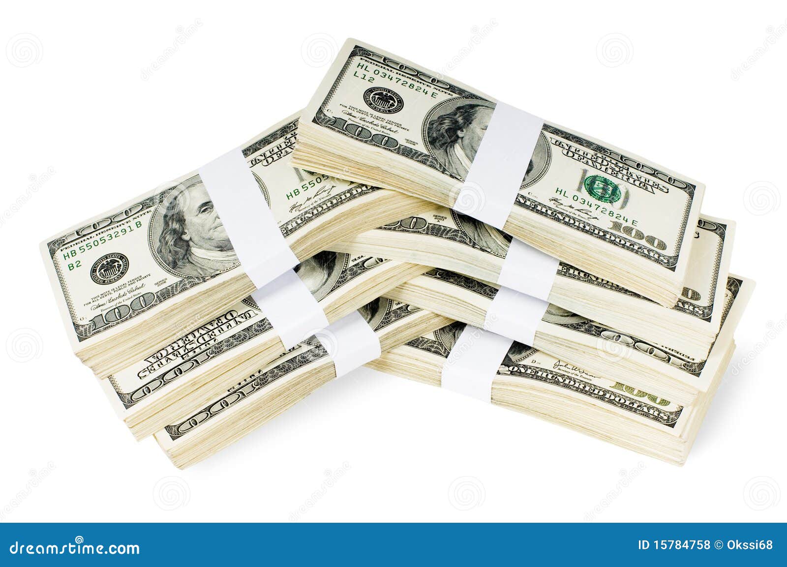 Isolated Stacks of Money stock photo. Image of abundance - 15784758