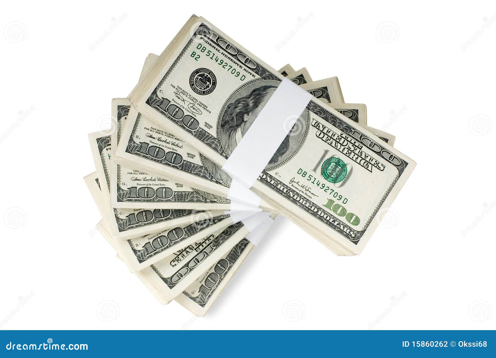Isolated Stacks of Money stock photo. Image of greenbacks - 15860262