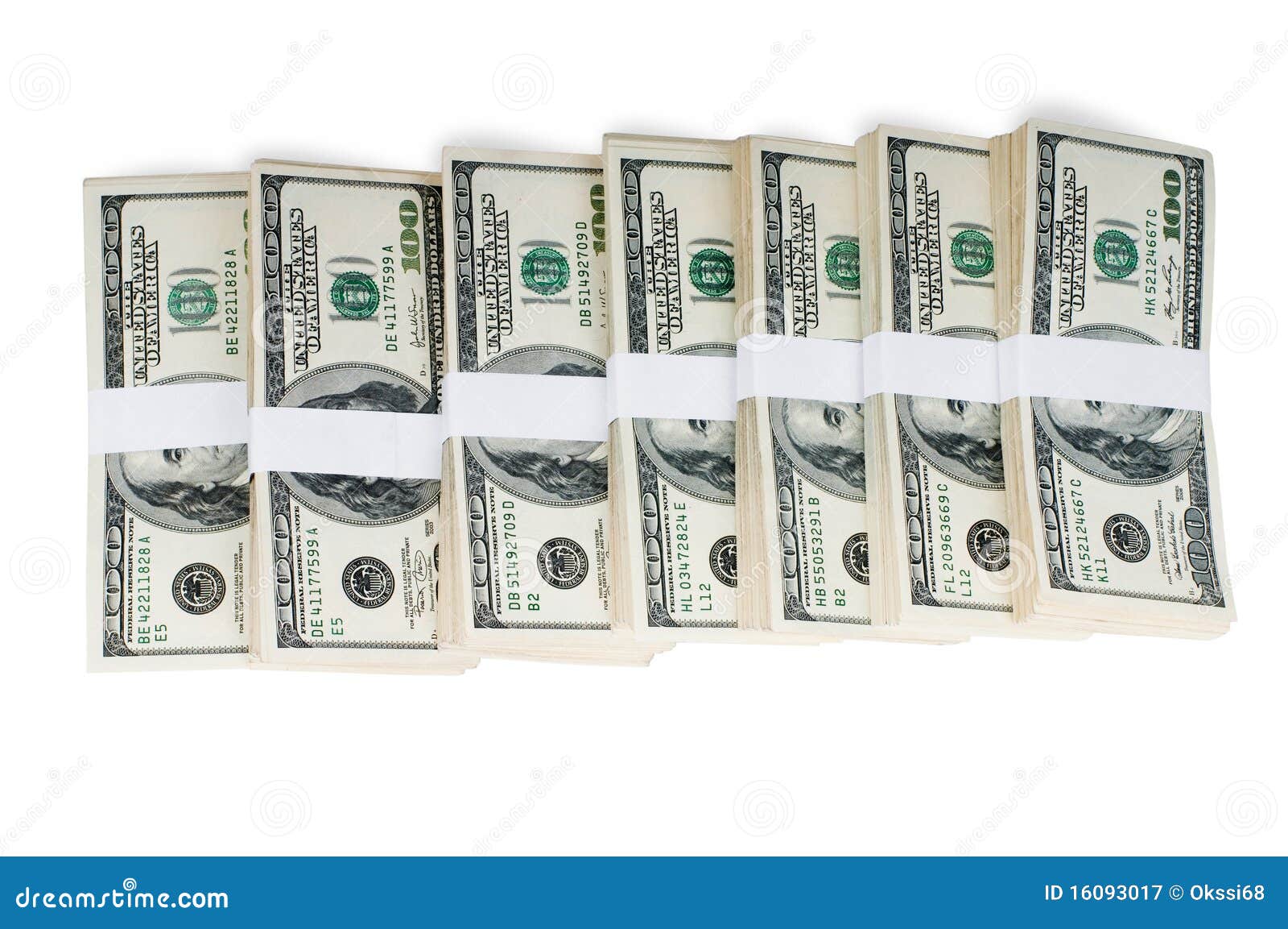 Isolated Stacks of Money stock image. Image of money - 16093017