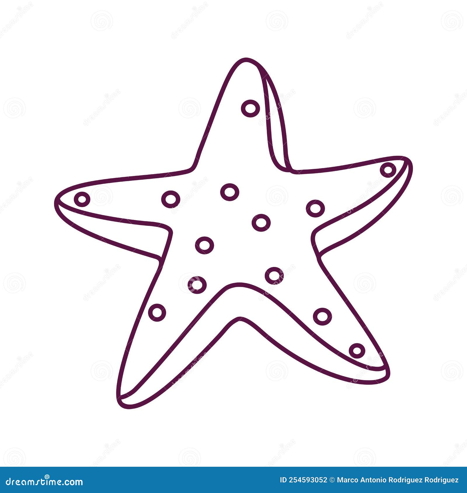 Isolated Star Sea Draw Beach Vector Illustration Stock Vector ...