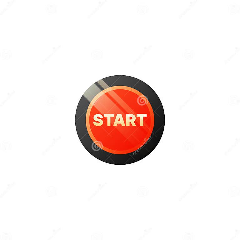 Isolated Start Button on White Background Stock Vector - Illustration ...