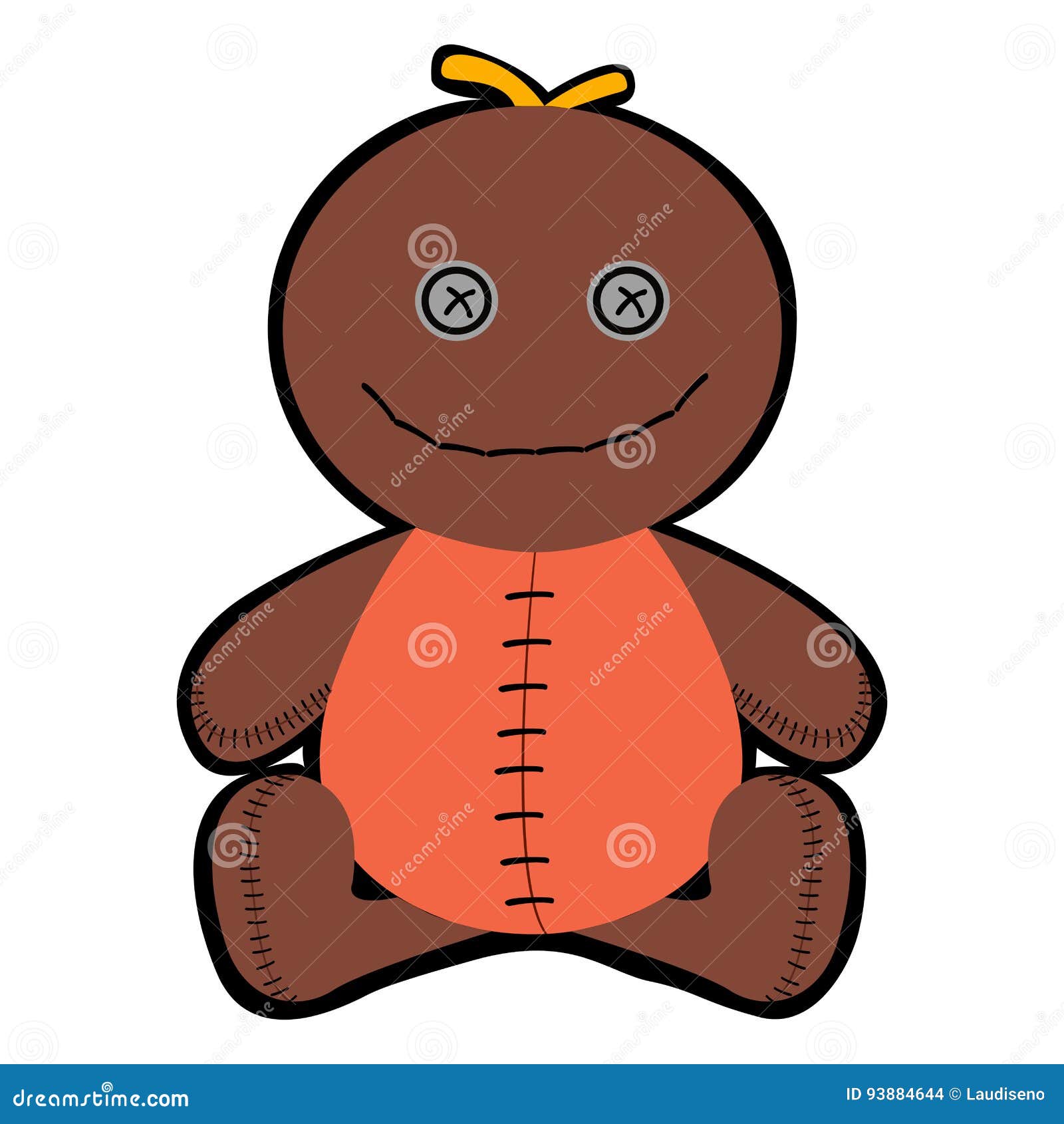 Isolated stitched doll stock illustration. Illustration of shape - 93884644