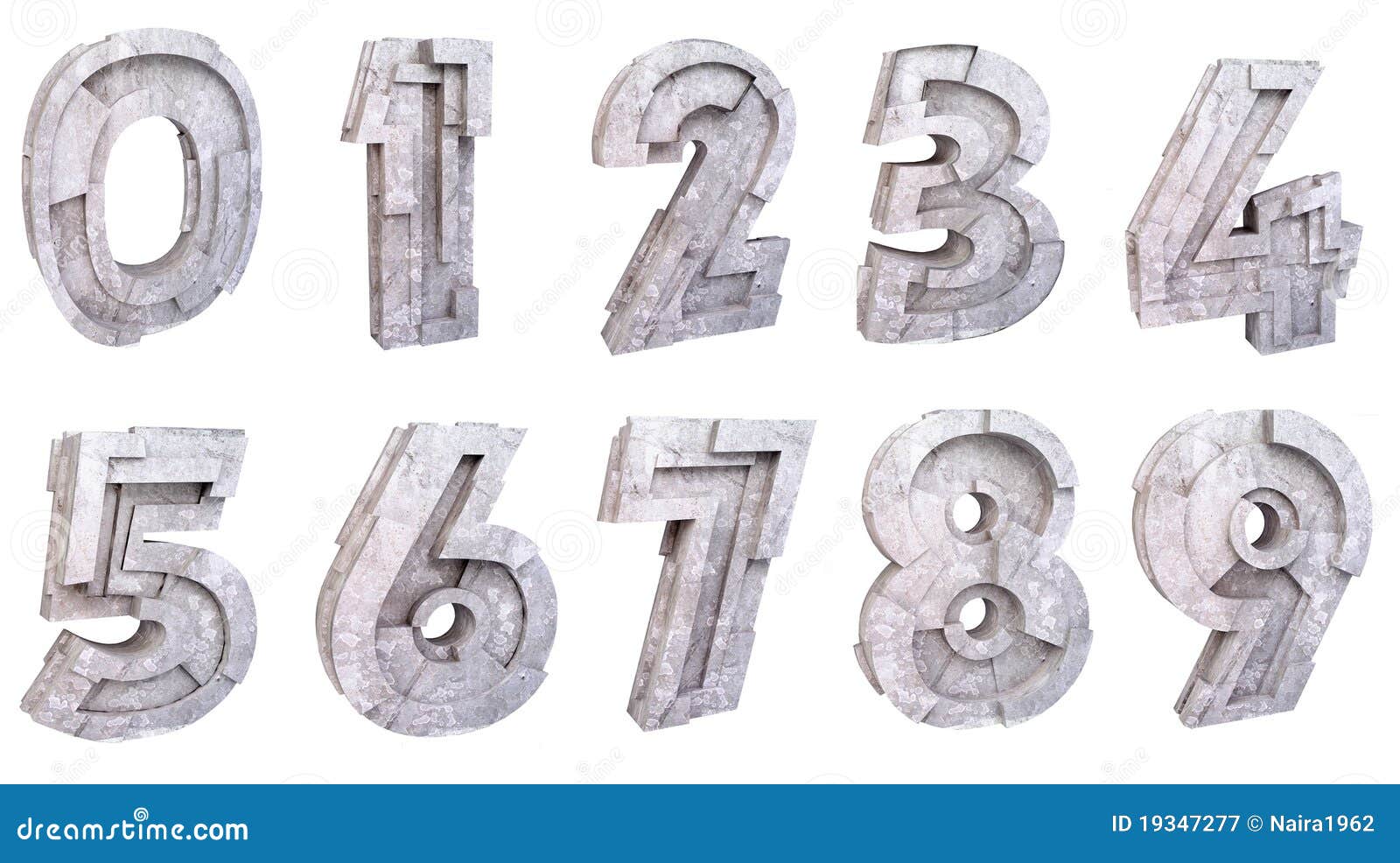 Isolated Stone Numbers stock illustration. Illustration of clip - 19347277