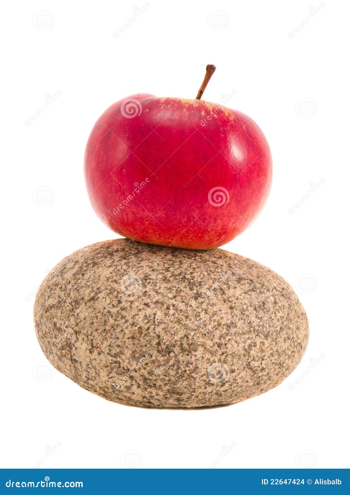 Isolated Stone with Red Apple Stock Photo - Image of pattern, rock ...