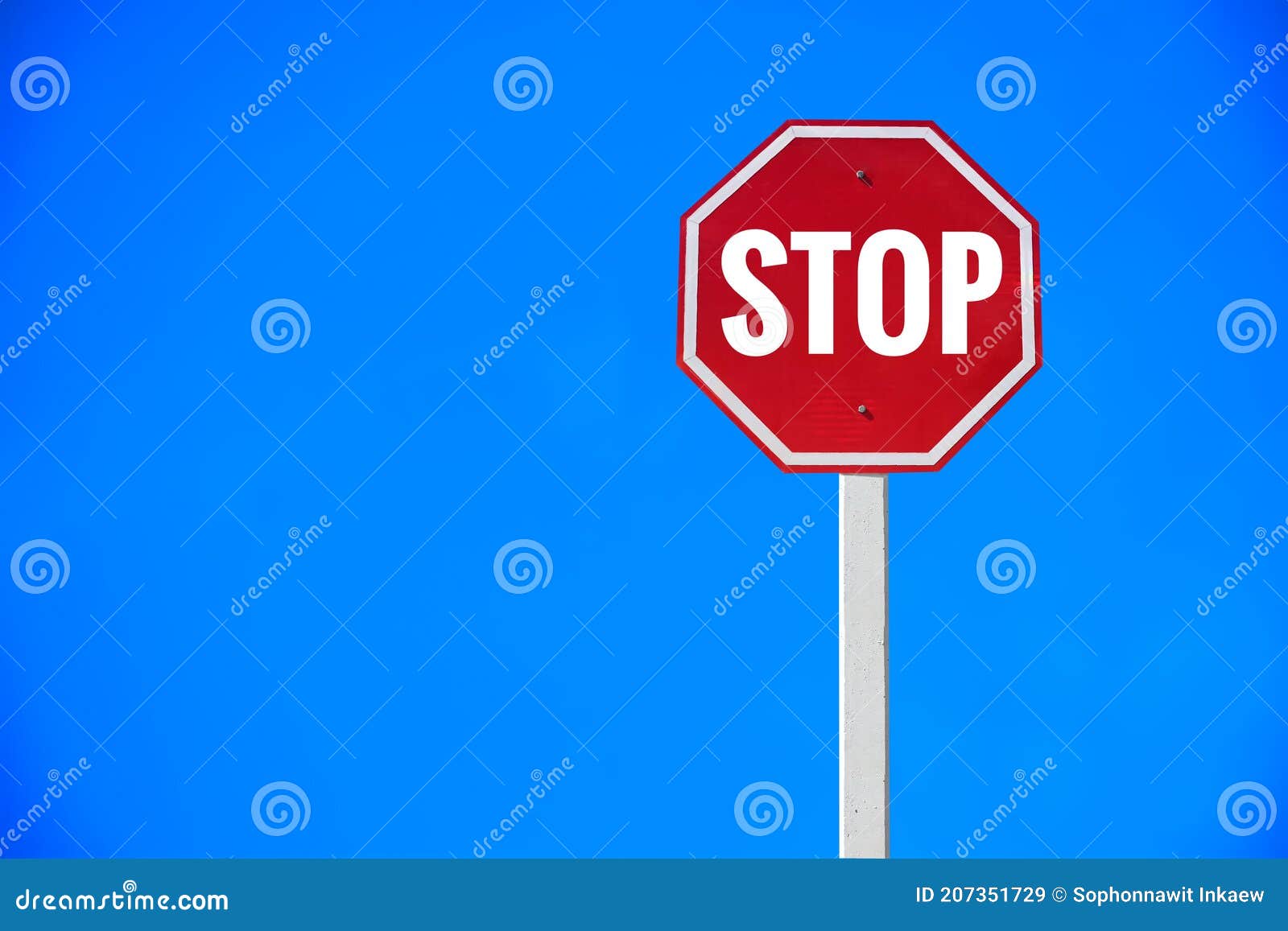 Stop sign stock image. Image of blue, drive, caution - 207351729