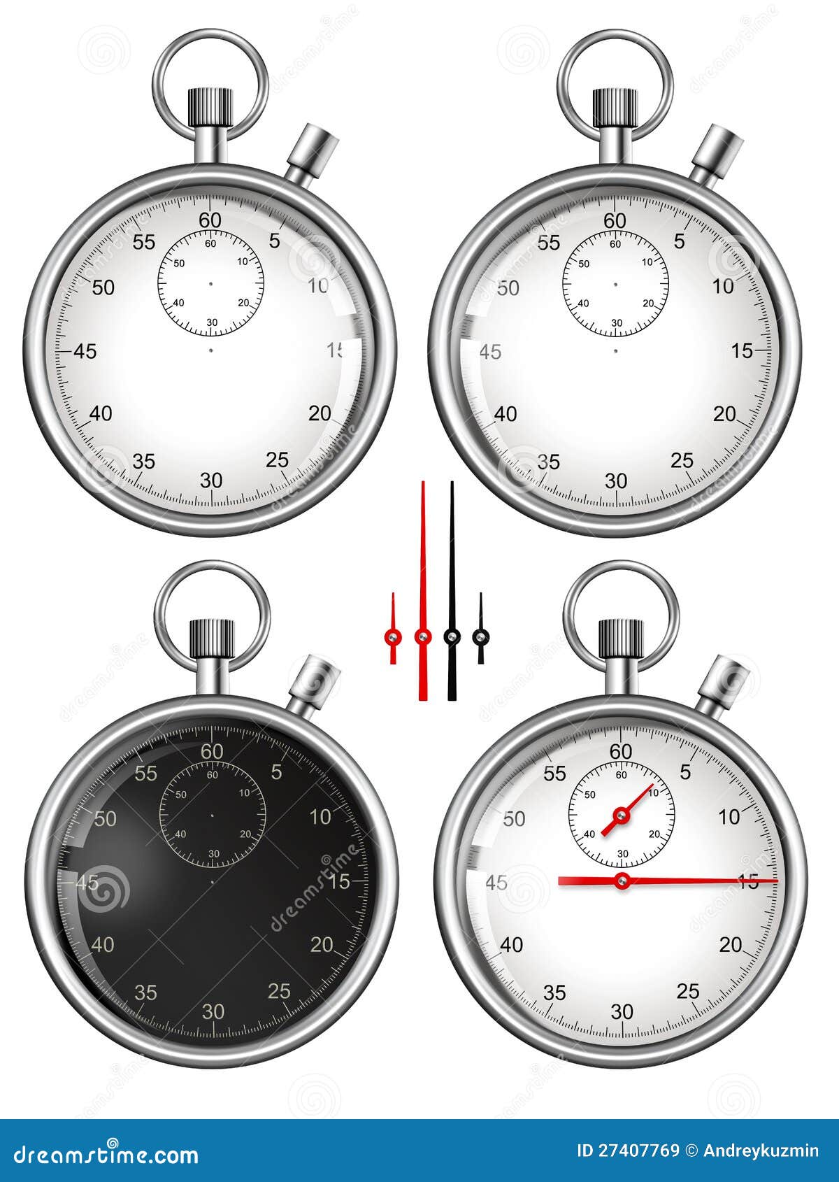 Isolated Stopwatches and Parts Illustration Stock Illustration ...