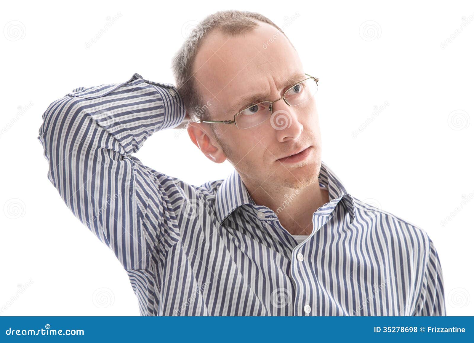 Isolated Stressed and Pensive Business Man with Problems. Stock Photo ...