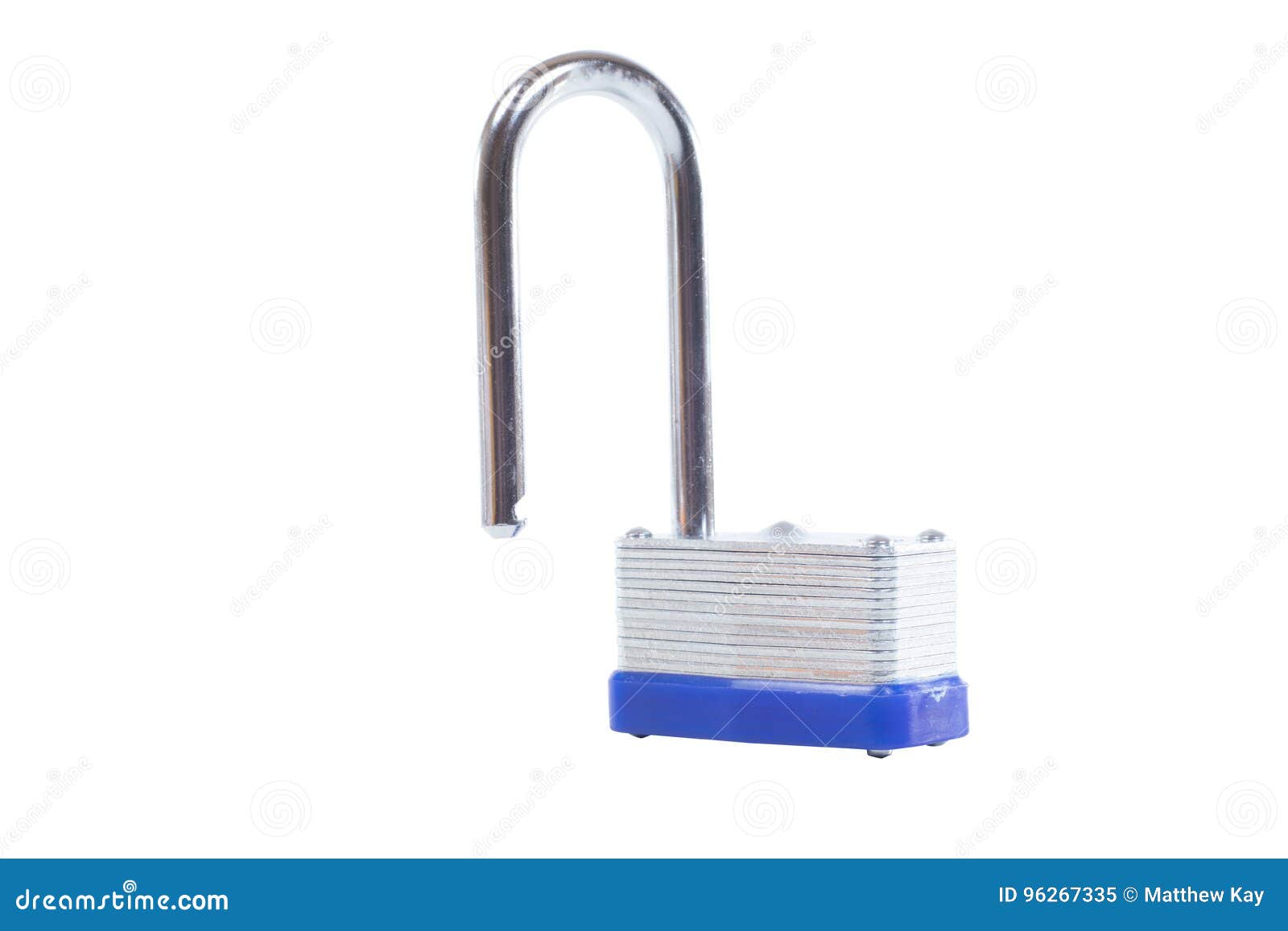 Isolated Strong Steel Padlock with the Shank Open Stock Image - Image ...