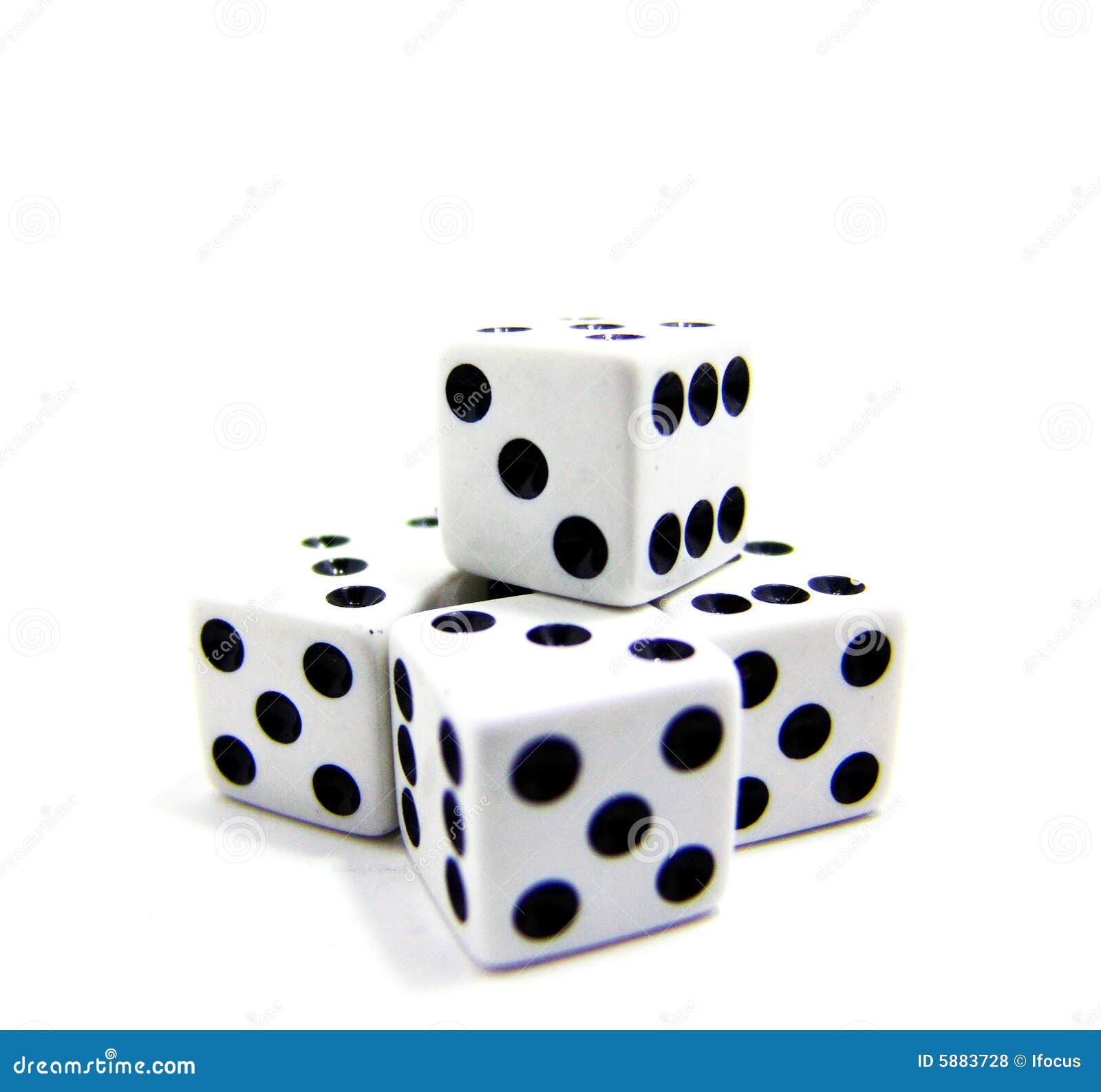 Isolated Dice on White Background Stock Photo - Image of dots, value ...