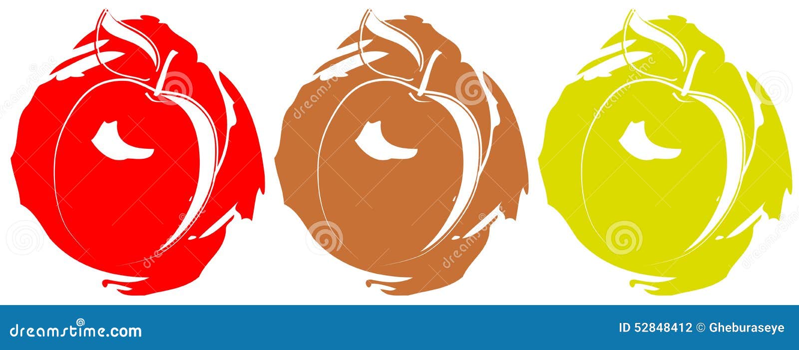 Isolated Stylized Colorful Apples Stock Vector - Illustration of design ...