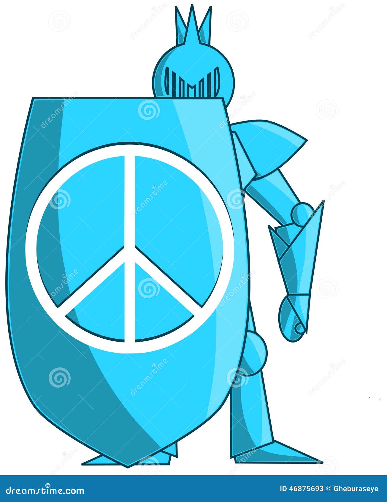 Isolated Stylized Medieval Knight with Symbol of Peace Stock Vector ...