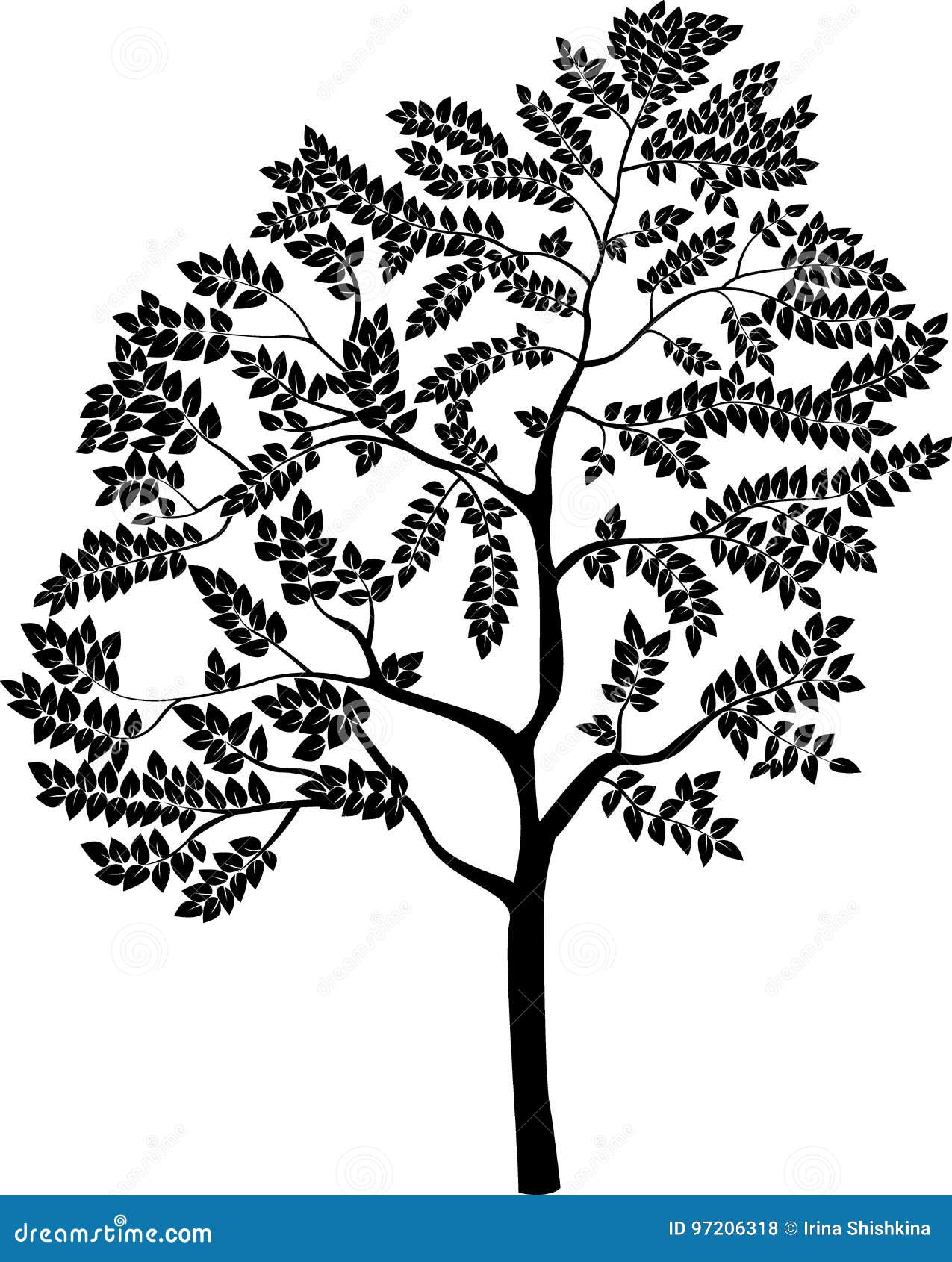 Isolated Stylized Monochrome Tree, Vector Illustration Stock Vector ...