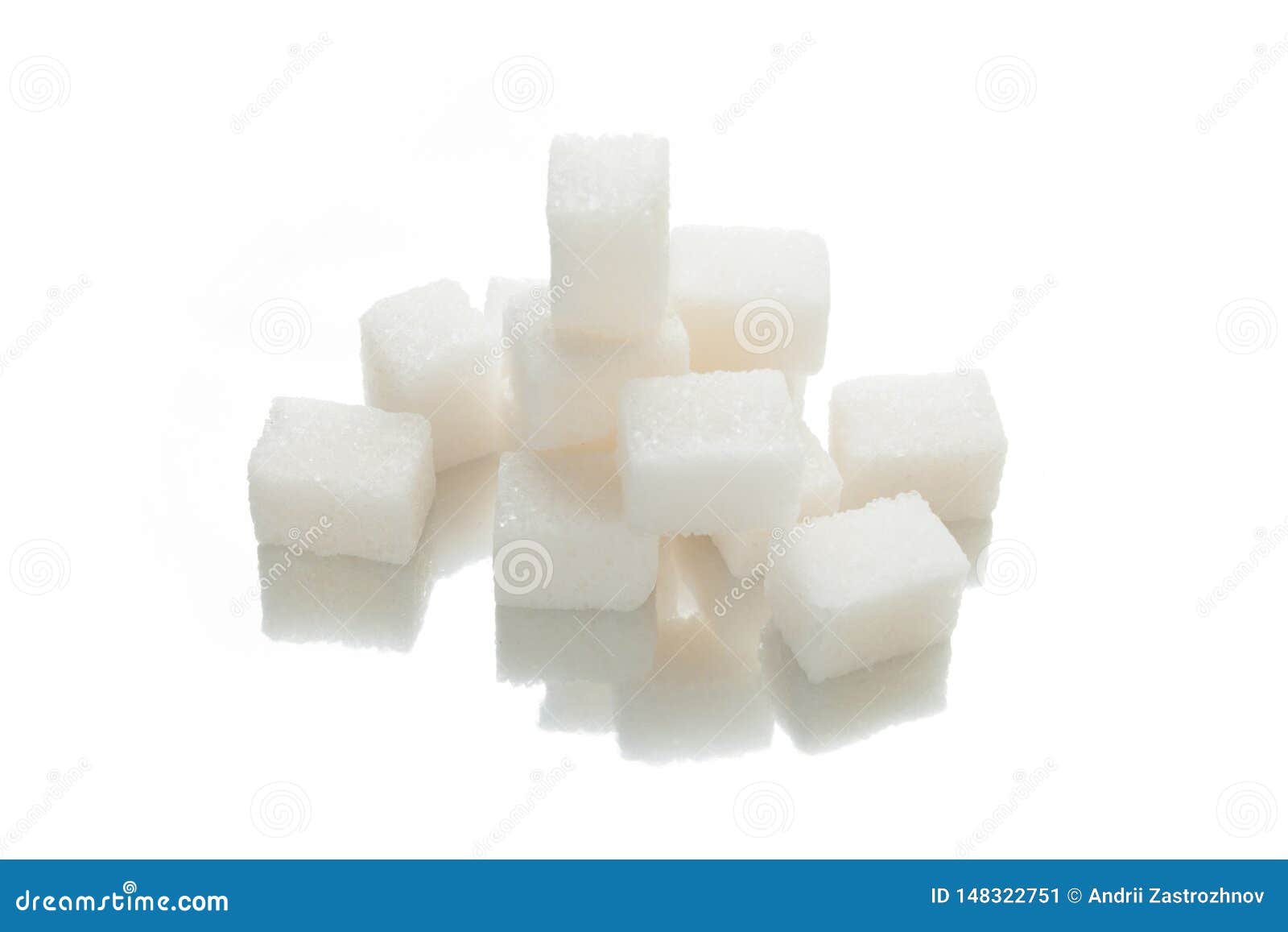 Isolated Sugar Cubes on White Background Stock Image - Image of heap ...