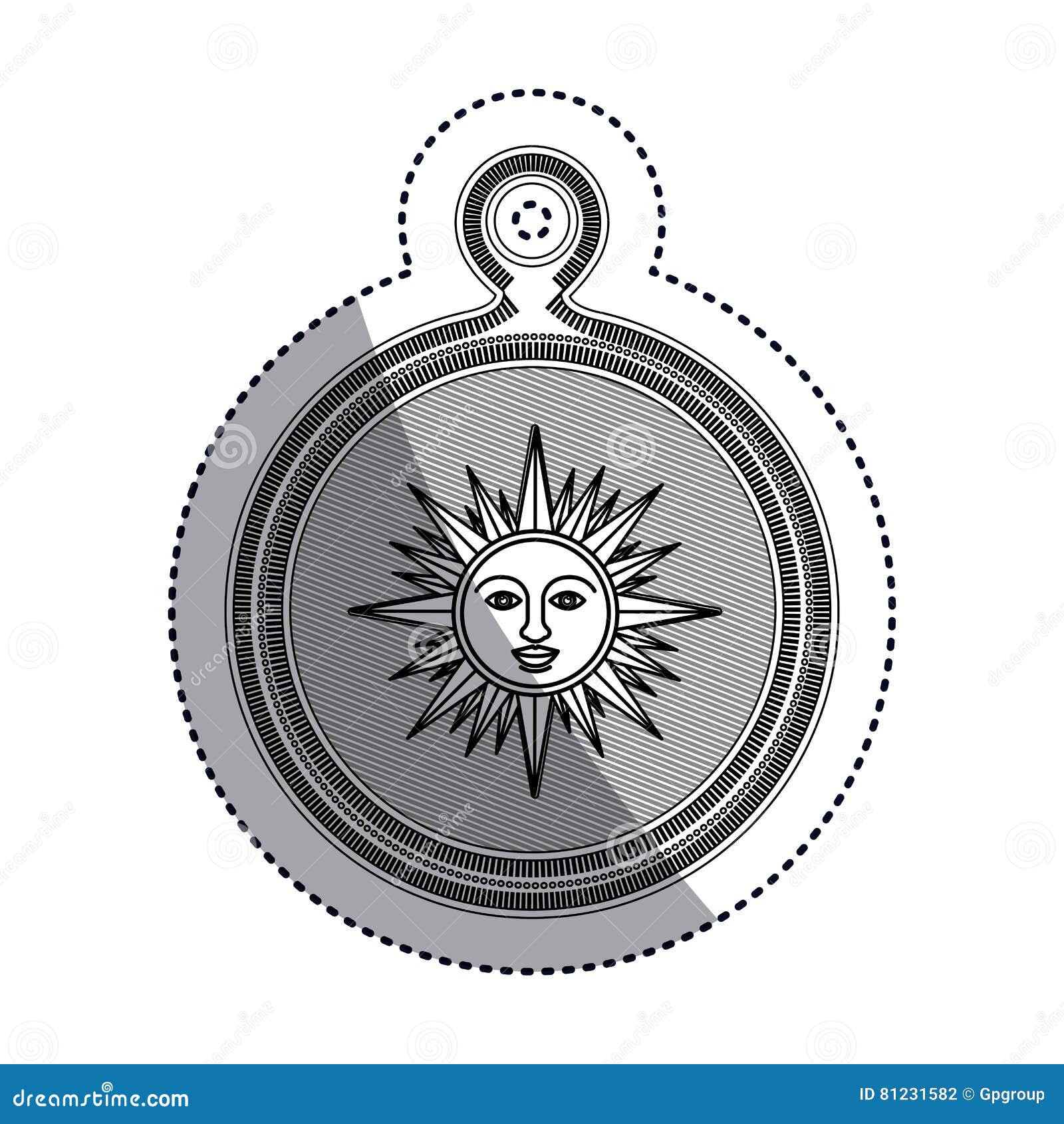 Isolated Sun Inside Compass Design Stock Vector - Illustration of ...